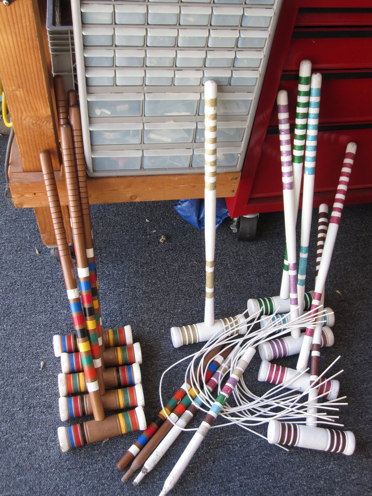 mintagehome: Craft 52 week 19: Glittered Croquet Set