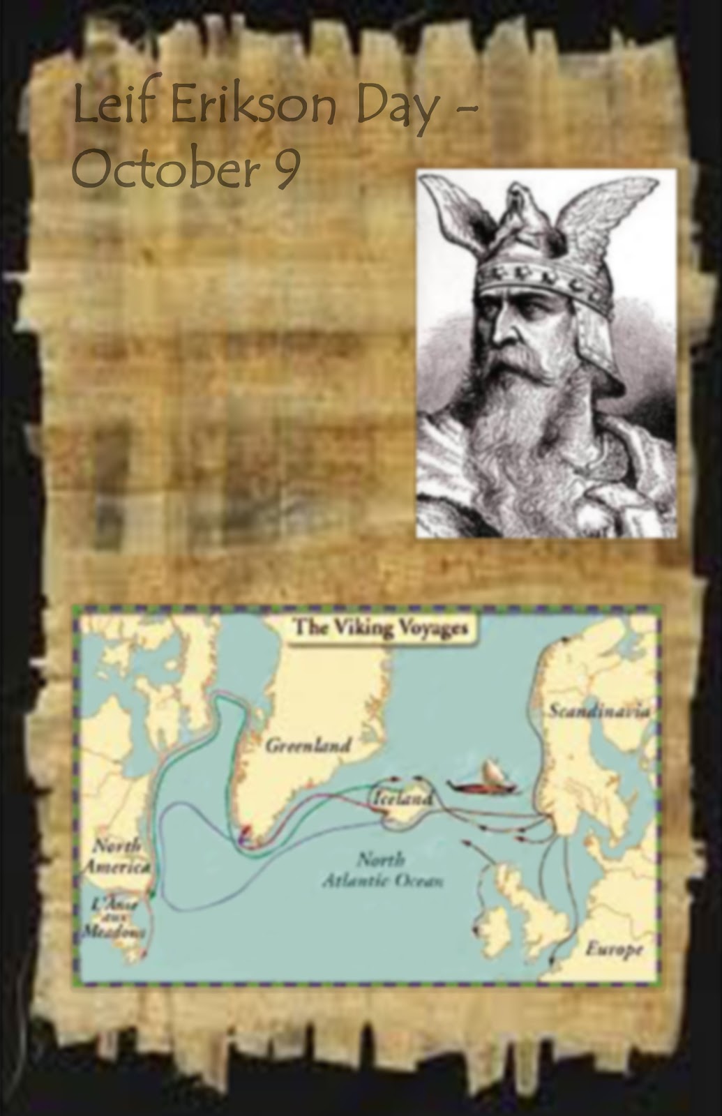 The work of Sj: Leif Ericson Day poster