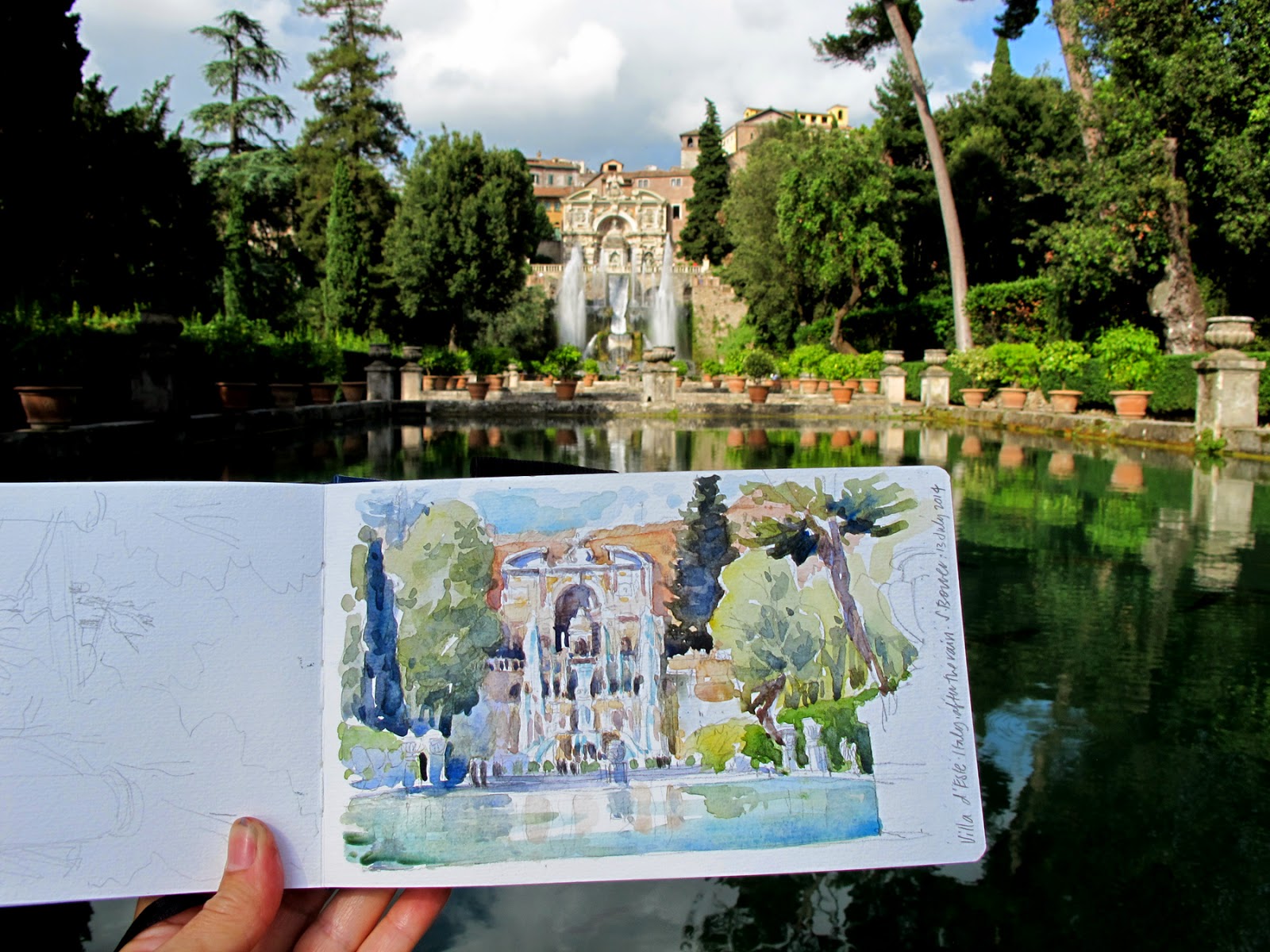 Drawing Perspectives: Watching the world cup final in Tivoli, Italy