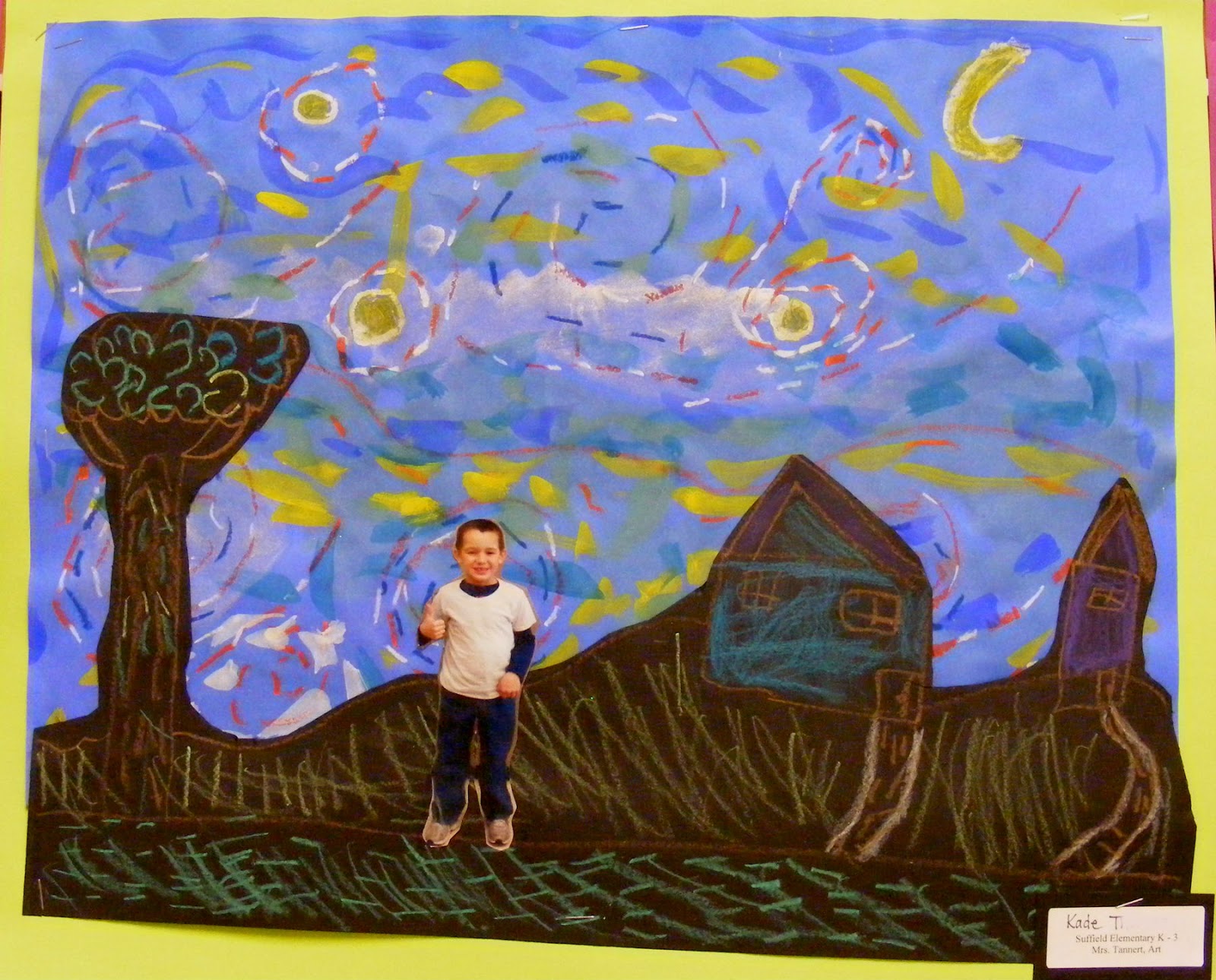 Suffield Elementary Art Blog!: Kindergarten Starry Nights