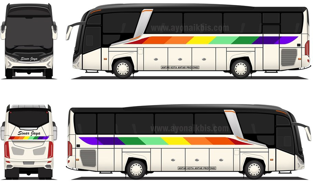 Blueprint bus evolander blupirnt bus indonesia | Membuat Model bus ...