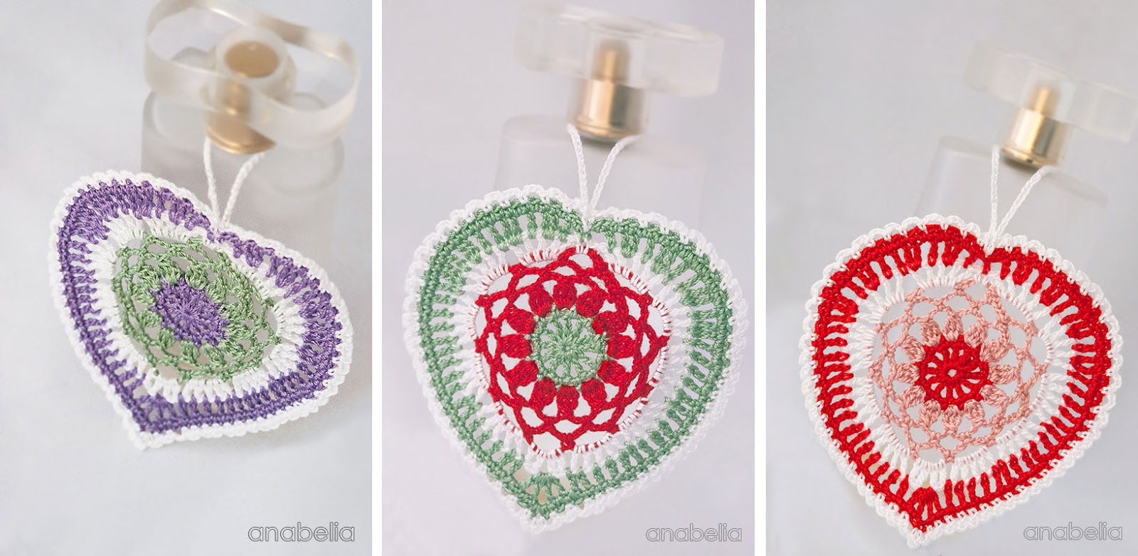 Crochet lace heart motif, pattern | Anabelia Craft Design blog | Bloglovin’