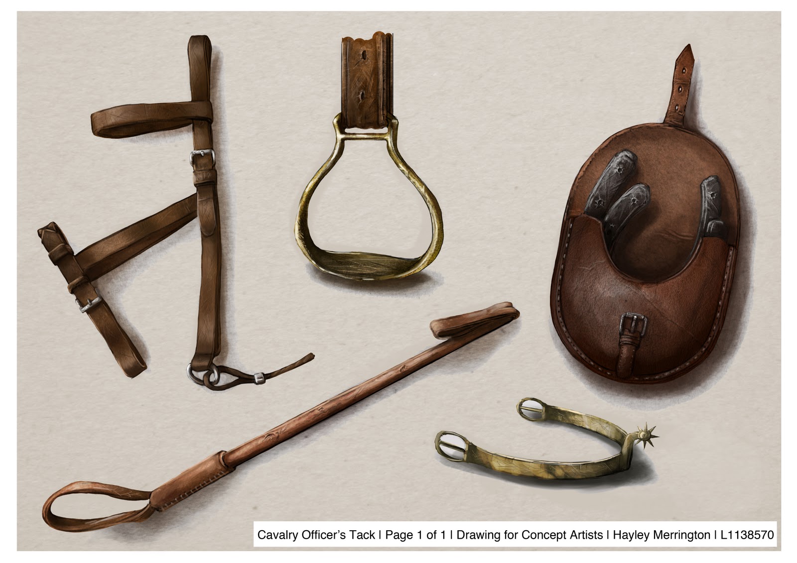 HAYLEY MERRINGTON: Items from a Cavalry Officer's Tack.