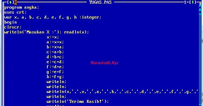 Contoh Program Pascal Menampilkan Deret Angka Sesuai Inputan - Panduanilkom