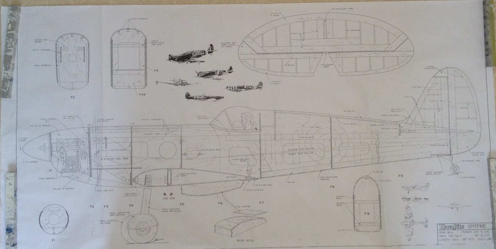 Warbird Notes and Stories : Dynaflite Spitfire kit parts 81"
