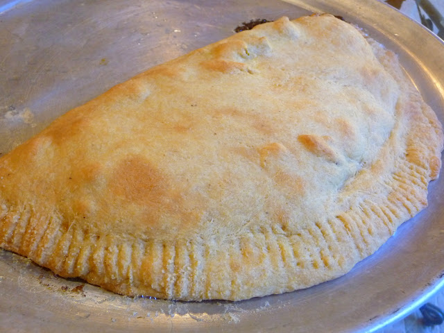 GIANT CHICKEN AND VEGETABLE CALZONE