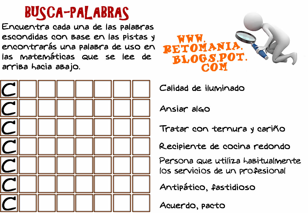 RETO 11 - BUSCA-PALABRAS ~ RETOS MATEMÁTICOS