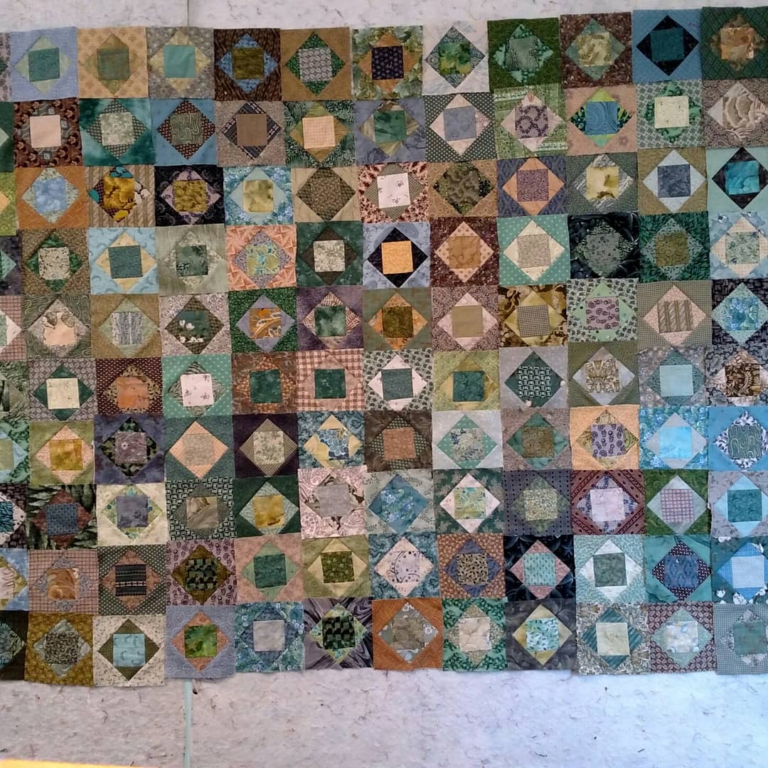 Quilt Designs by Candace: Economy Block Quilt Finally on the Design Wall