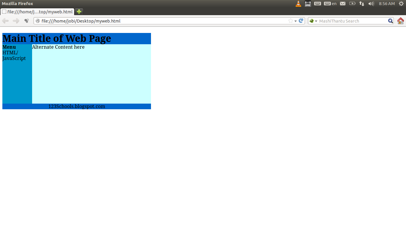 123 HTML School: Lesson 15: HTML Layouts