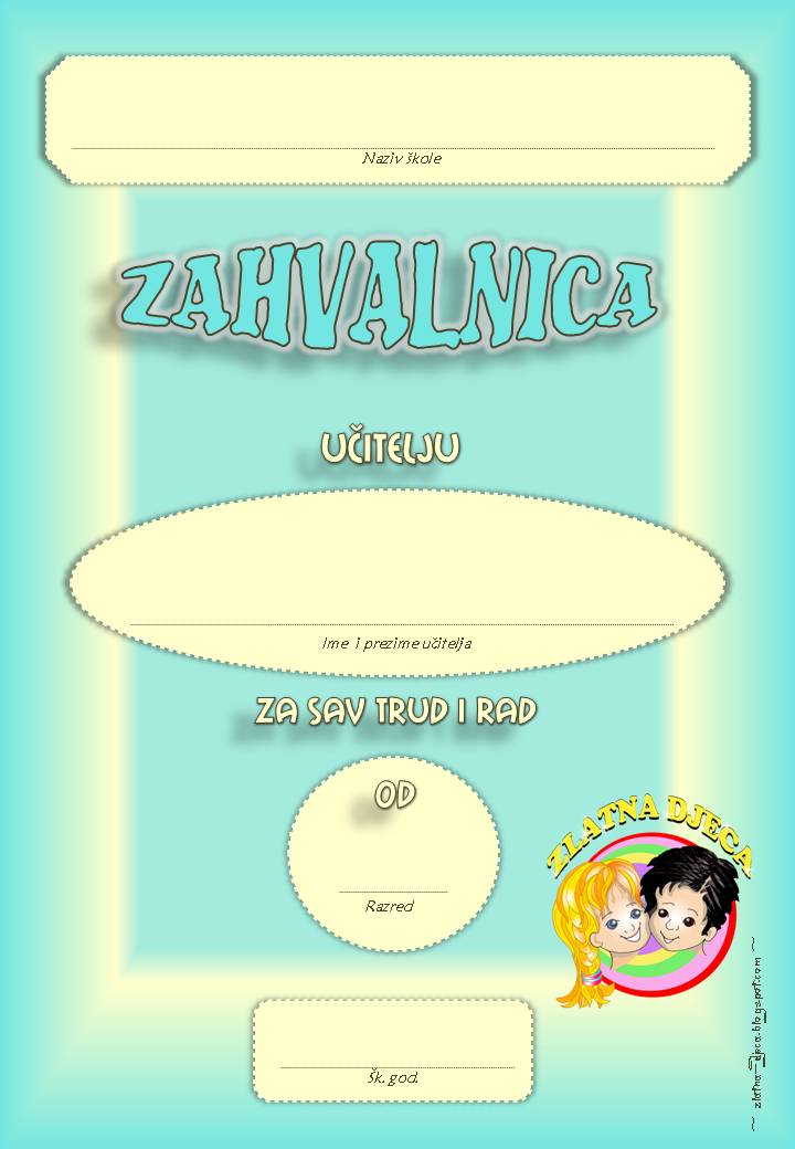 Zlatna djeca: Zahvalnice učiteljima i vjeroučiteljima