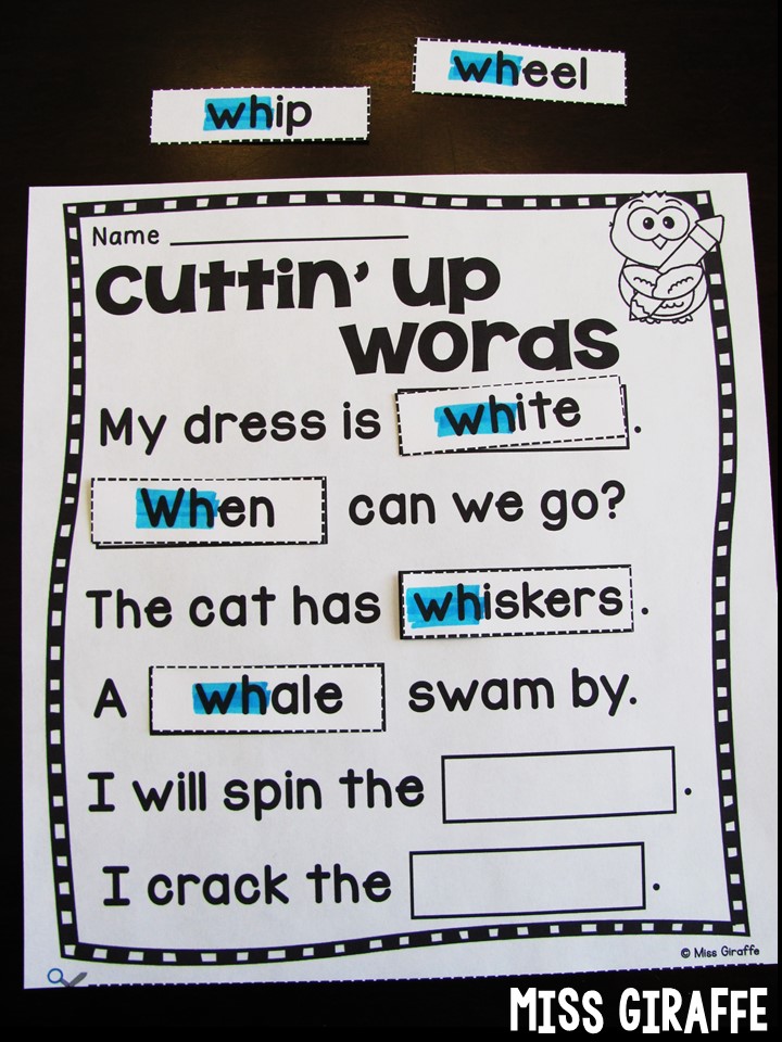 Miss Giraffe's Class: Digraphs Activities for First Grade and Kindergarten