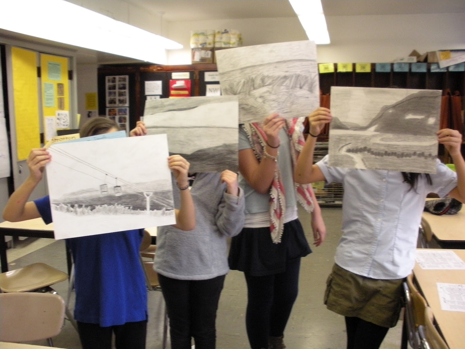 Studio Art with Ms. Hopenwasser: Grade 6: Landscape Drawings with ...