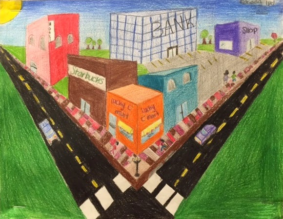 Mrs. Nhu's Oakdale Art Class: 2-Point Perspective Cityscapes