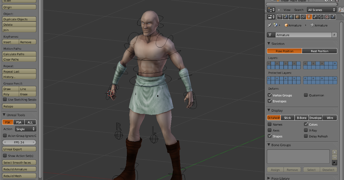 Modfiy Premade Blender Skeletal Mesh And Export To Udk 