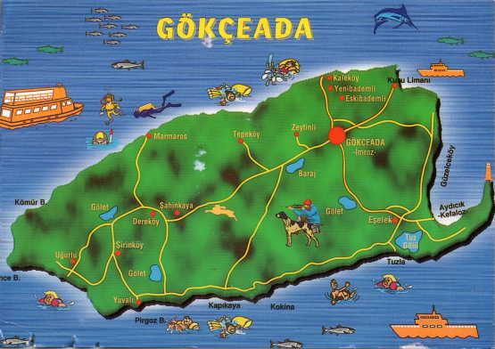 Scriptor's Postcards: A Map of Gökçeada, Turkey