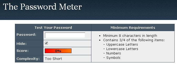 測試你的密碼強度password meter @ 水中資資教