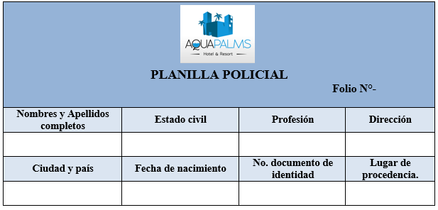 Formatos necesarios para realizar el check-in en un hotel