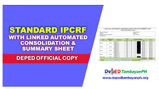 Automated Standard IPCRF for Teachers with linked Summary Sheet ...