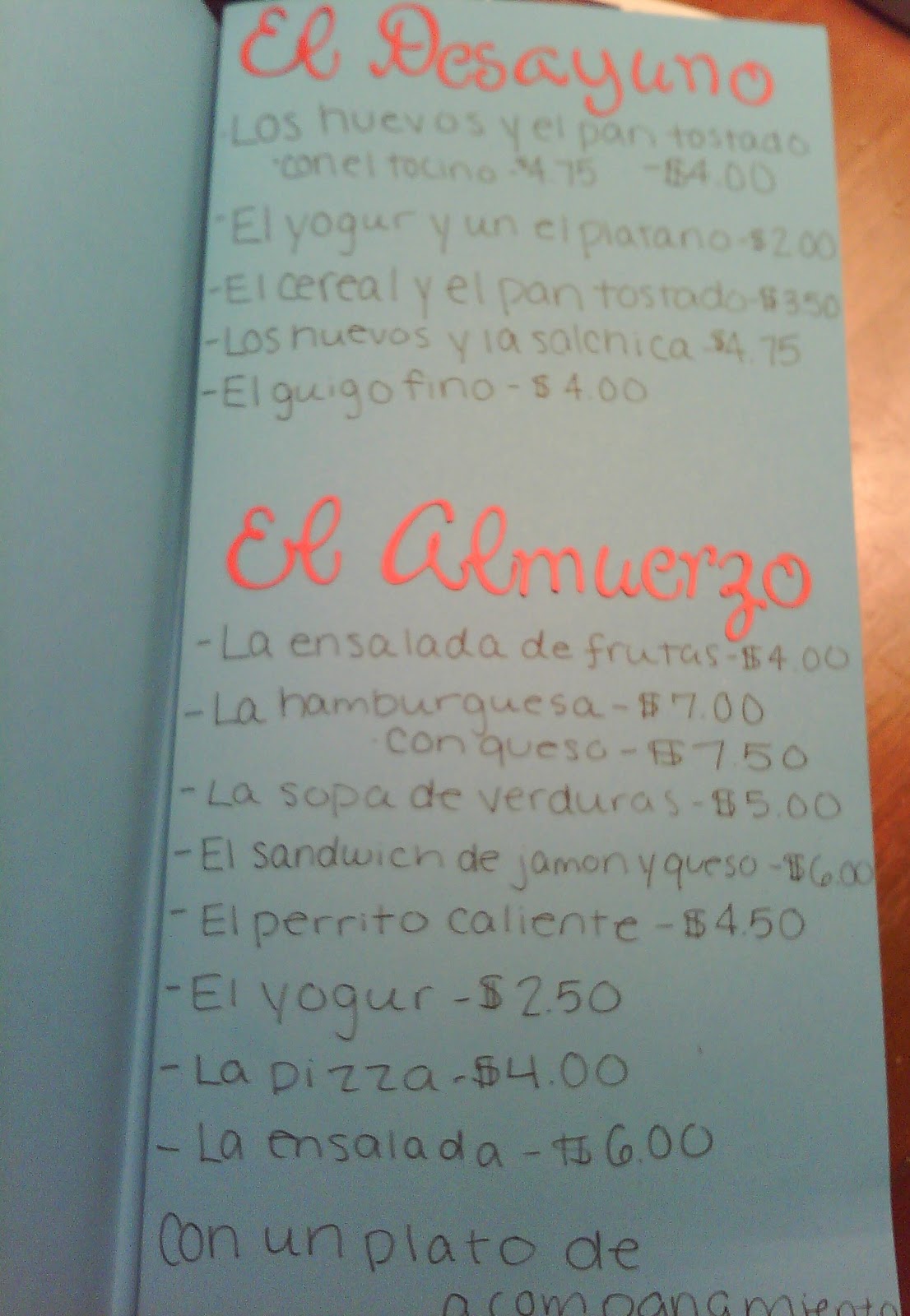 Karen s Cricut Creations Sister in law s Spanish Menu Karen s Cricut Creations Sister in law s Spanish Menu
