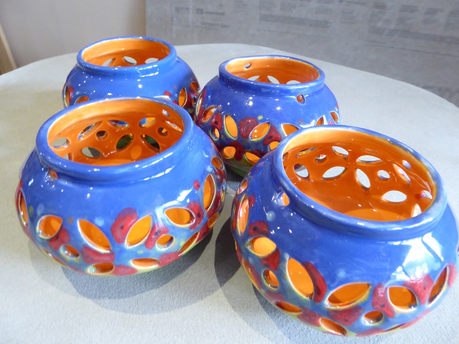 Hand painted ceramics by Pam Smith : This mornings firing of my hand ...