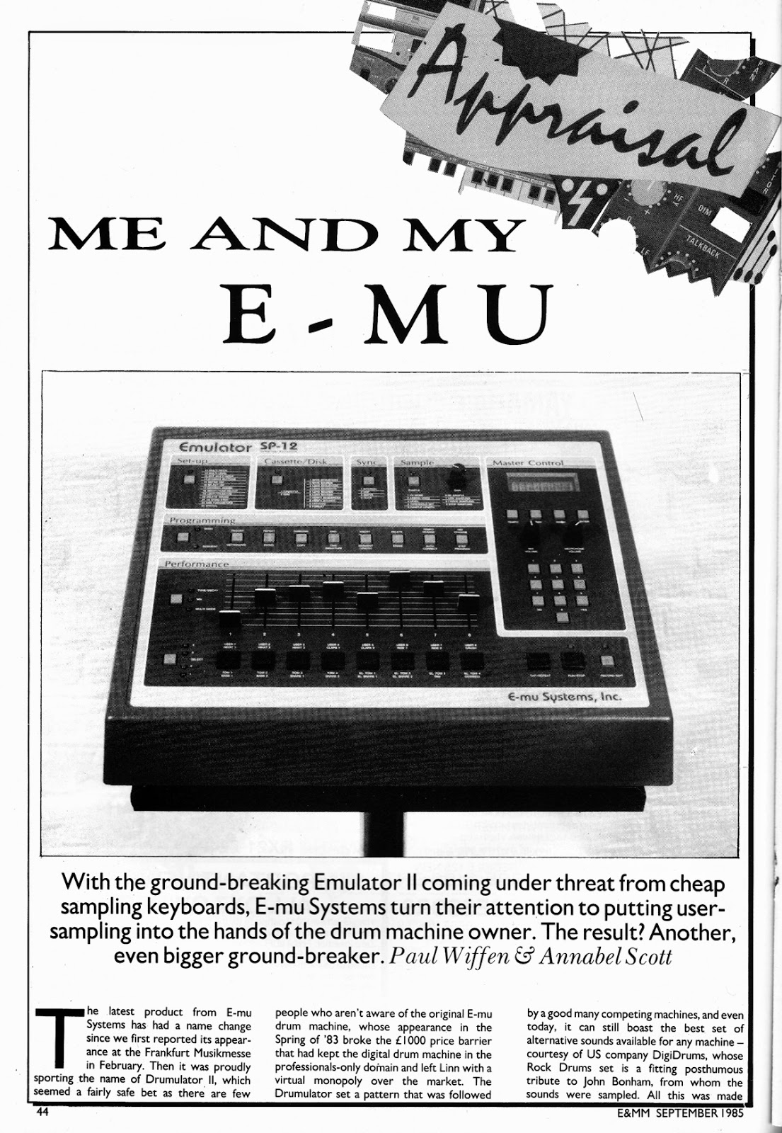 MATRIXSYNTH: 1985 Emu SP-12 Sampling Drum Machine Review