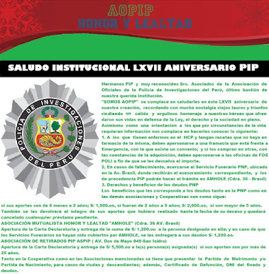 PROMOCION DE OFICIALES PIP: FELIZ DÍA DETECTIVES DE LA PIP