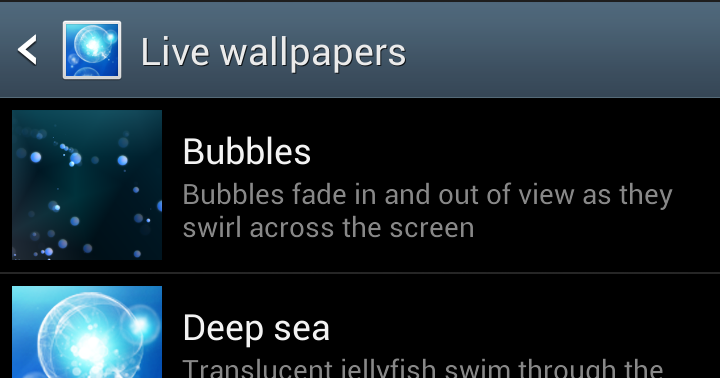 Samsung Galaxy S3 Animated Wallpapers