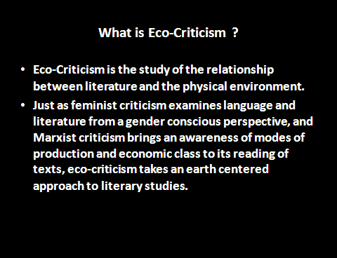 Hitesh Parmar's Assignment: Ecocriticism - concept and critical view