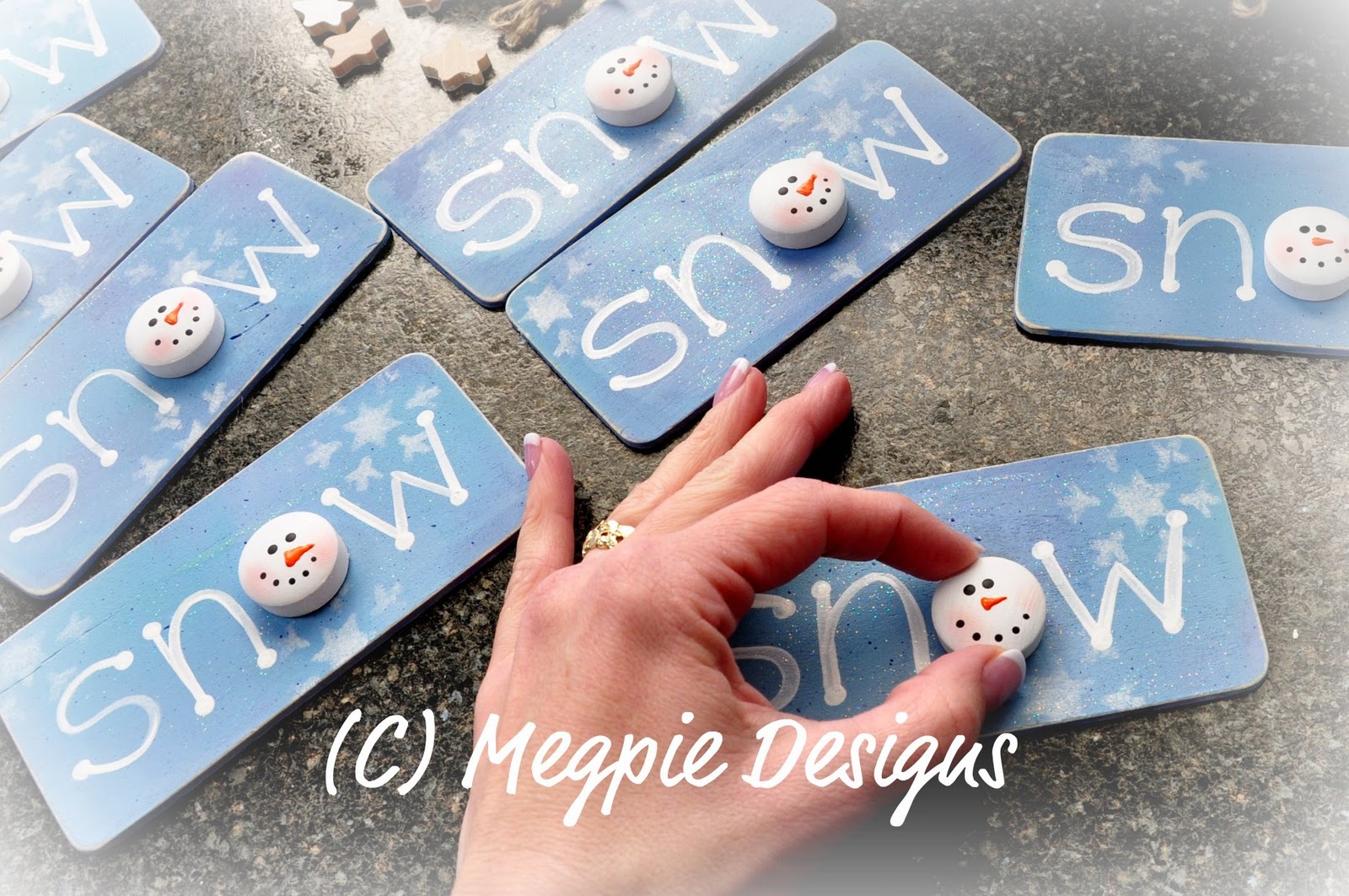 Megpie Designs: TWO - Snowman Snow Sign