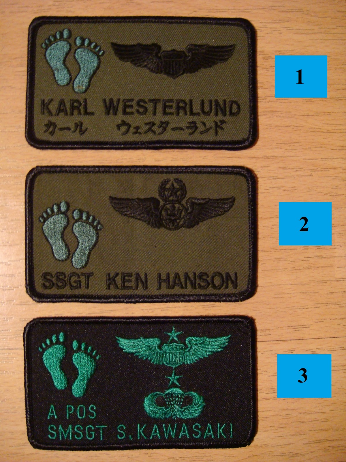 THE USAF RESCUE COLLECTION: USAF / Pararescue Name Tag Patches