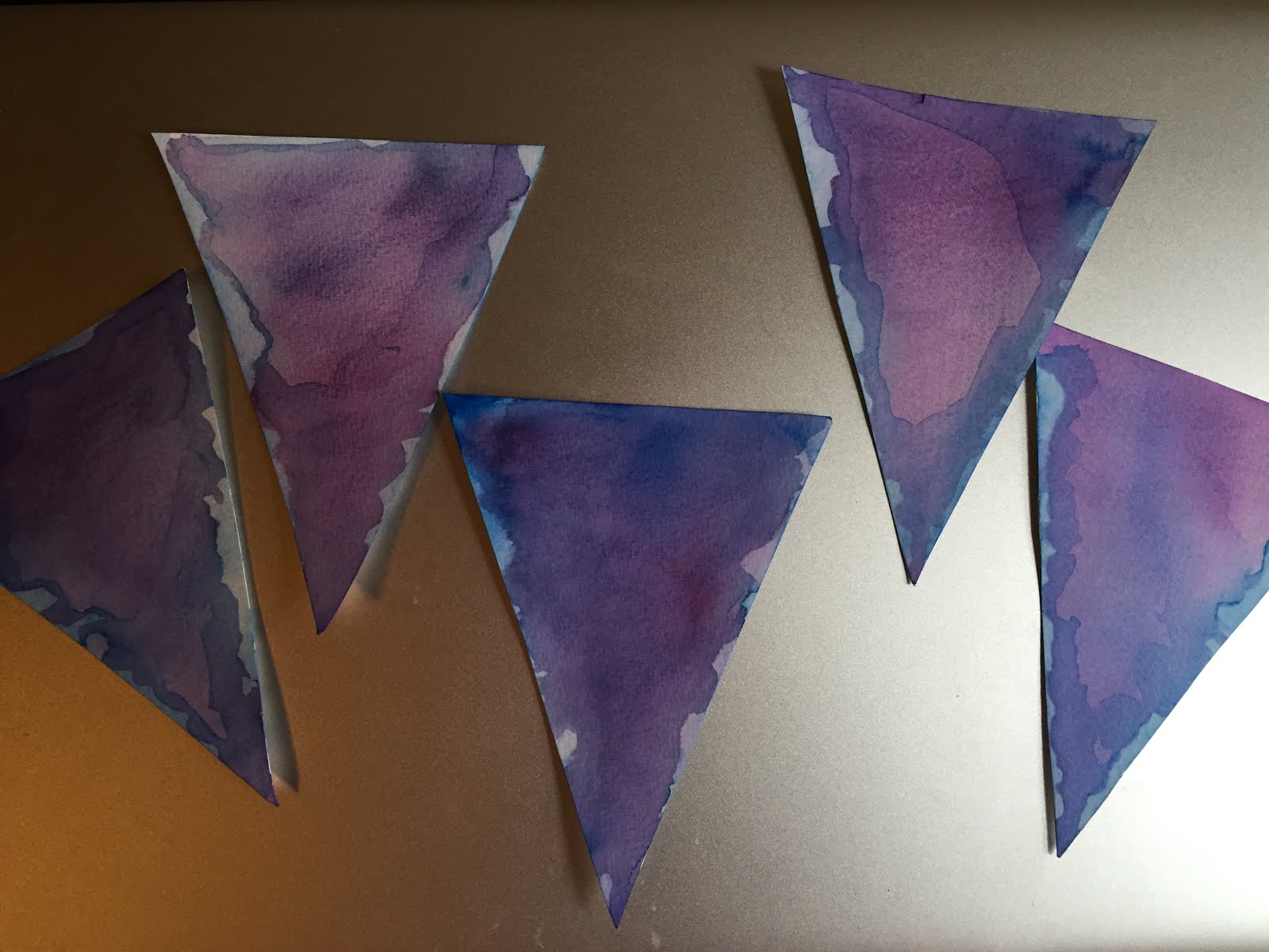 DIY Watercolor Triangle Banner - Hey, Kimberlea