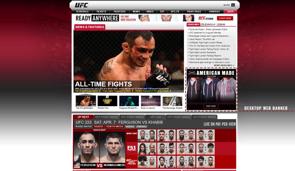 Willard Kill Creative: American Brand Web Ads Featured on UFC.com