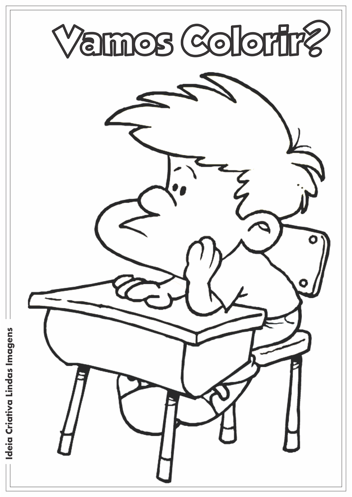 Dia da Escola desenho para colorir