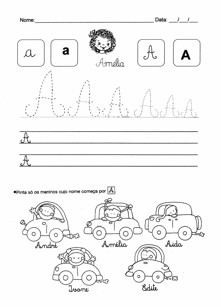 Crescer, aprender e sorrir! : recursos da letra A