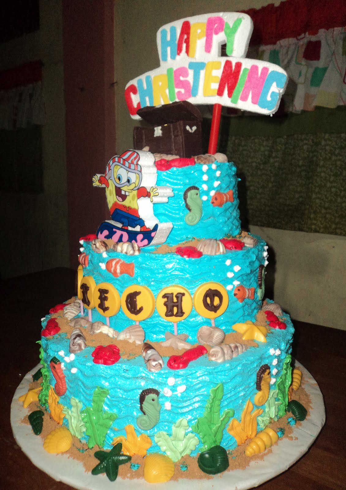 Cecile Blog Spot: Under The Sea with Spongebob Cake Design for Baby Boy ...
