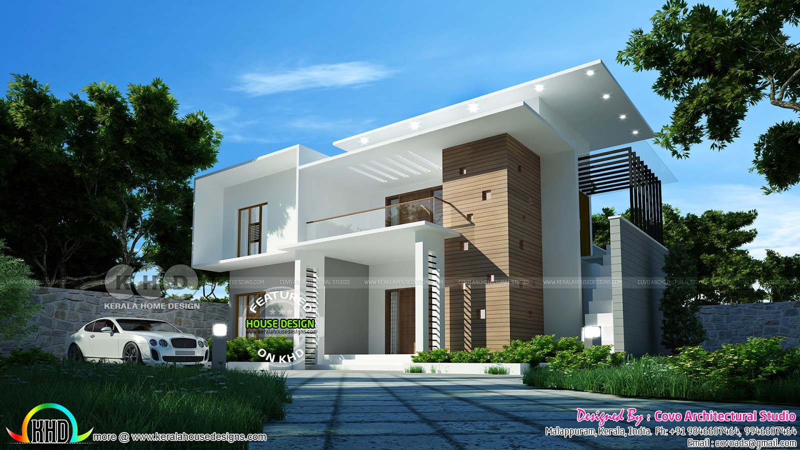 Stylish contemporary home in two different styles - Kerala Home Design ...