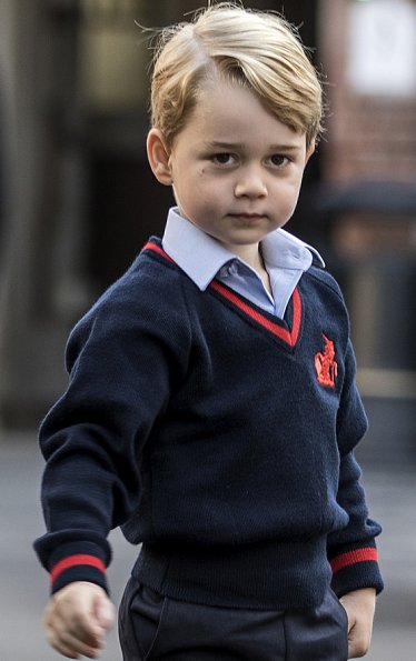 Prince George arrives for his first day at Thomas's School