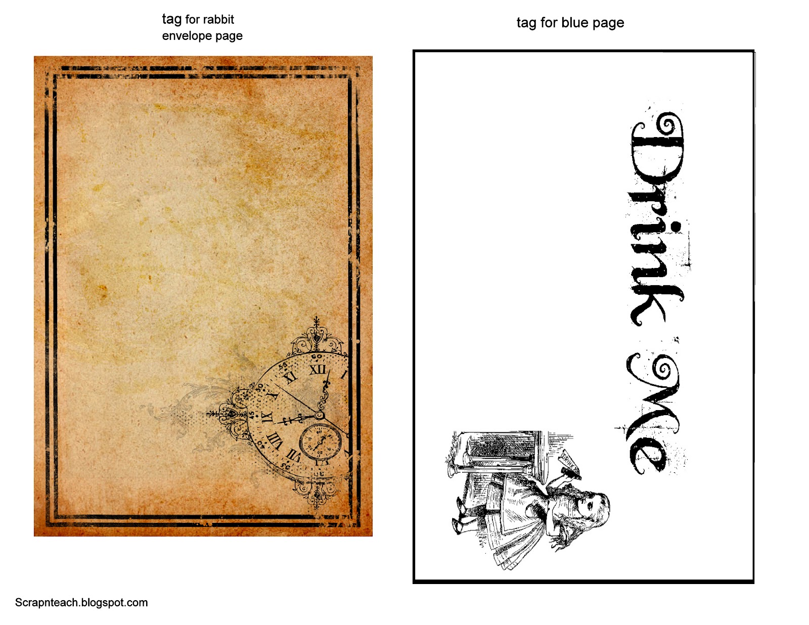 Scrap N Teach: Alice in Wonderland Mini (free printables)