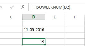 Excel ISOWEEKNUM function - Excelabcd