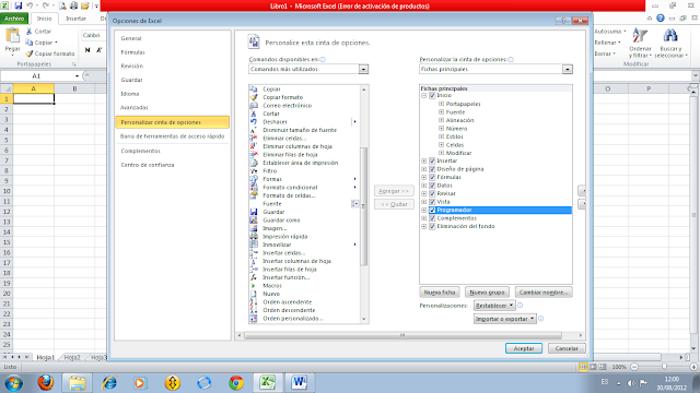 Tercer Curso De Bachillerato Augusto Arias: Programación en Excel
