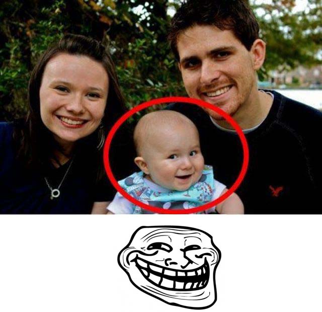 Peide e não ria: Baby Troll face