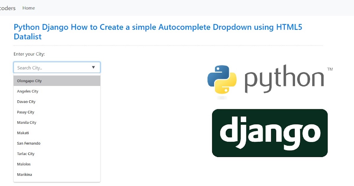 Python Django How to Create a simple Autocomplete Dropdown using HTML5 Datalist | Tutorial101