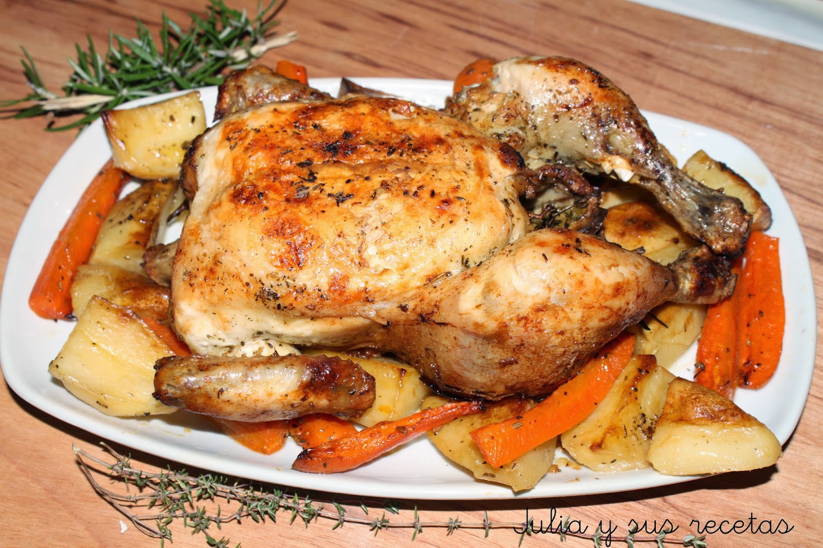 JULIA Y SUS RECETAS: Pollo asado al romero