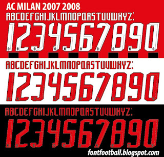 FONT FOOTBALL: Font Vector Ac Milan 2007 2008 kit