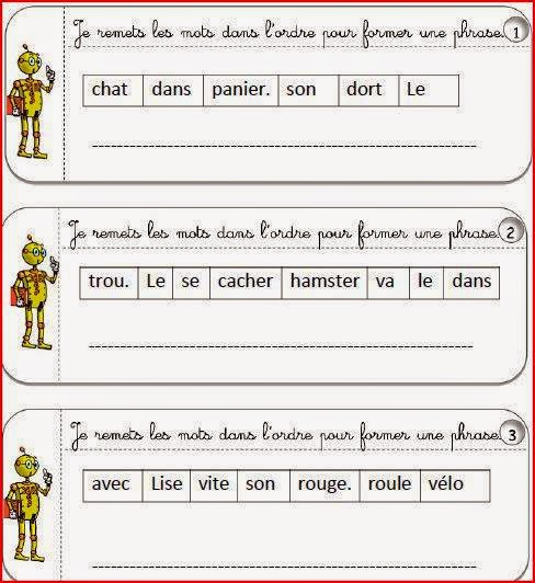 construire des phrases avec des mots en desordre - موارد المعلم