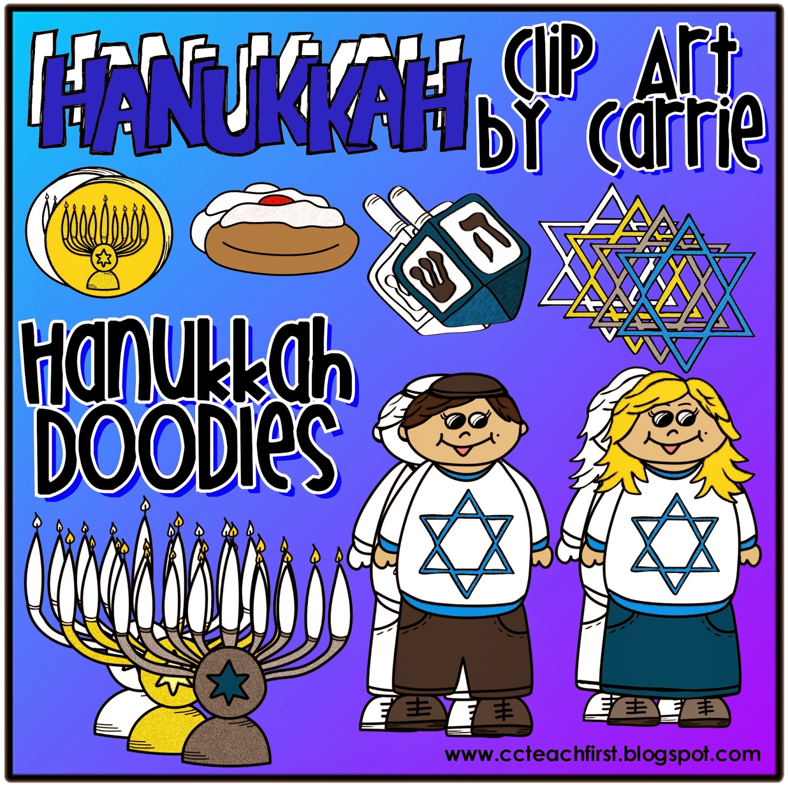 Clip Art by Carrie Teaching First: Hanukkah Doodles w/FREEBIE Star of David