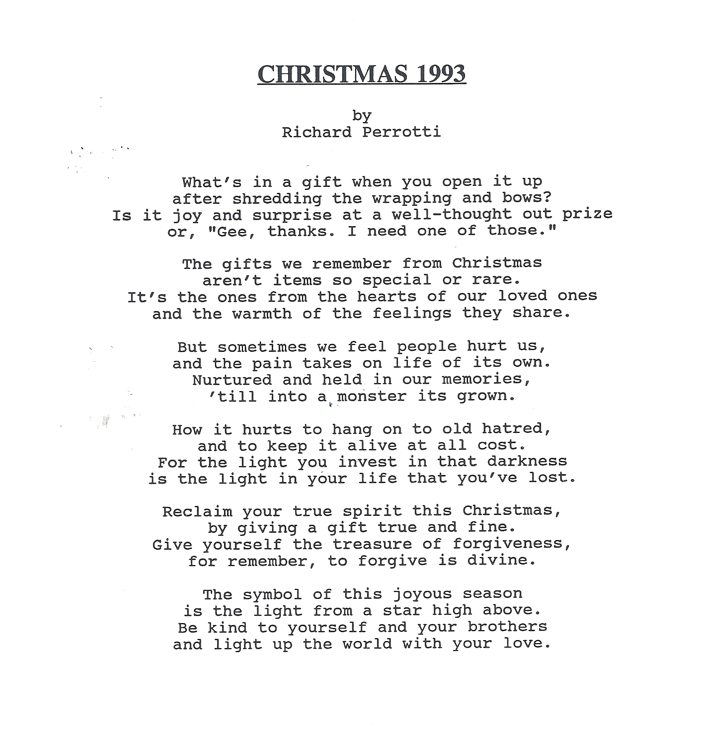 Amazed & Amused: 34 Years of Christmas Poems: Christmas 1993