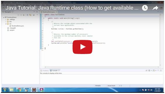 Java Ee Java Tutorial Java Runtime Class How To Get