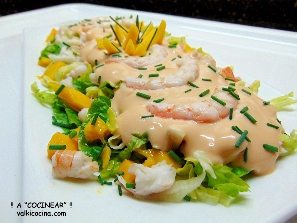 ENSALADA DE MANGO Y GAMBAS CON SALSA ROSA | ¡¡A COCINEAR!! Recetas ...