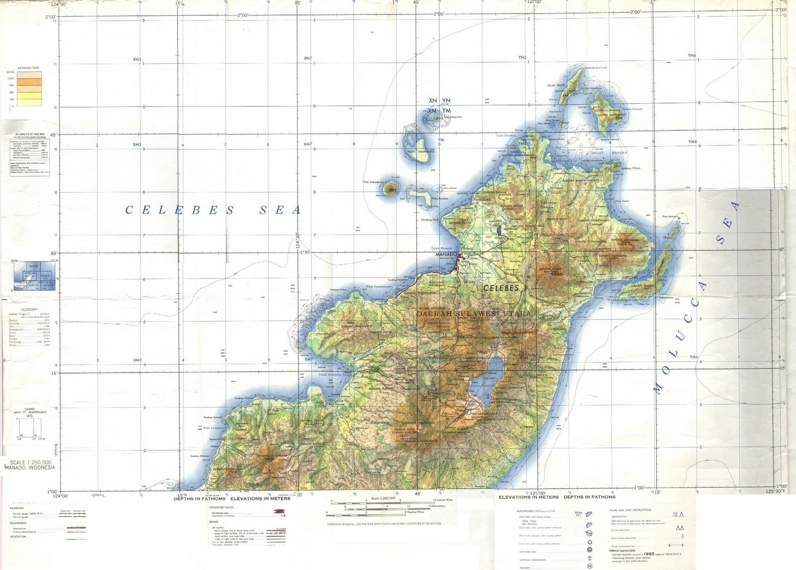 TAKJUB INDONESIA: Peta Topografi Manado skala 50k & 250k